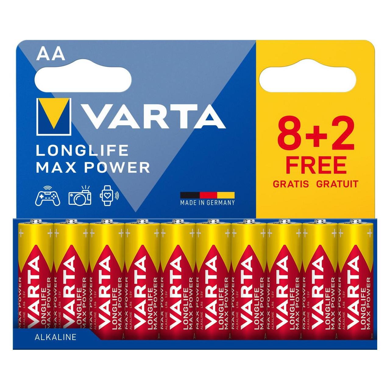 Varta Longlife Max Power AA Pack 10 (8+2) - buy at Digitec