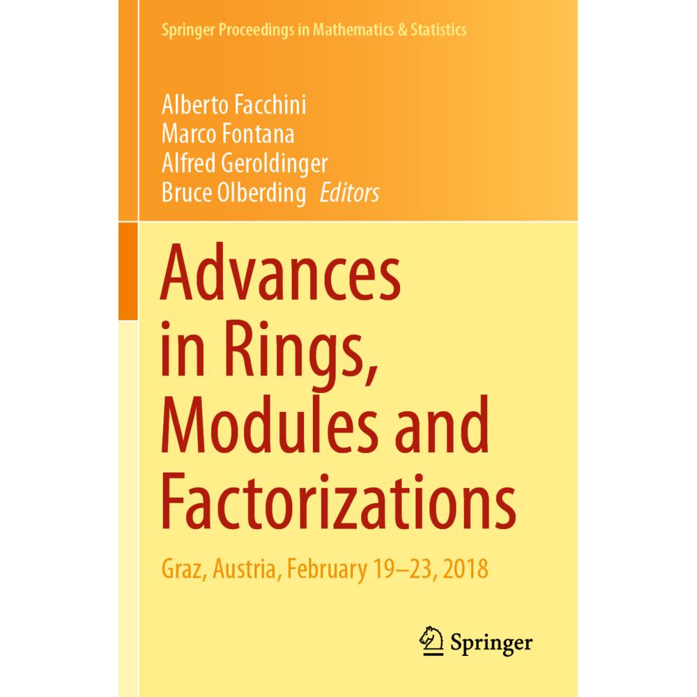Springer Advances in Rings, Modules and Factorizations - Galaxus