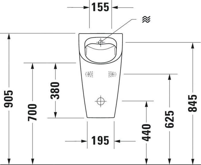 Duravit Urinal ME by Starck inlet rear outlet rear white with coating ...