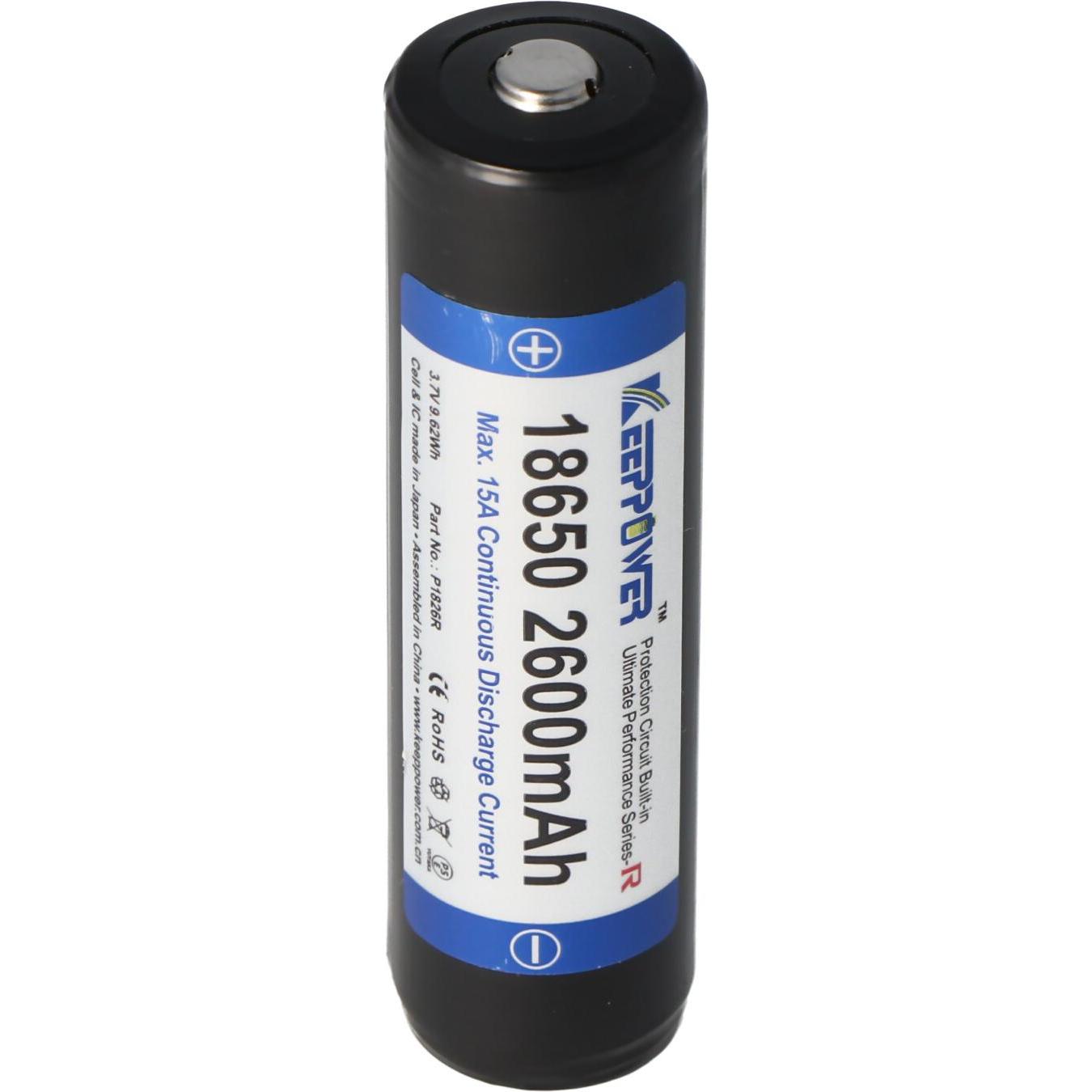 Keeppower Battery R 18650 protected (positive terminal raised) - Digitec