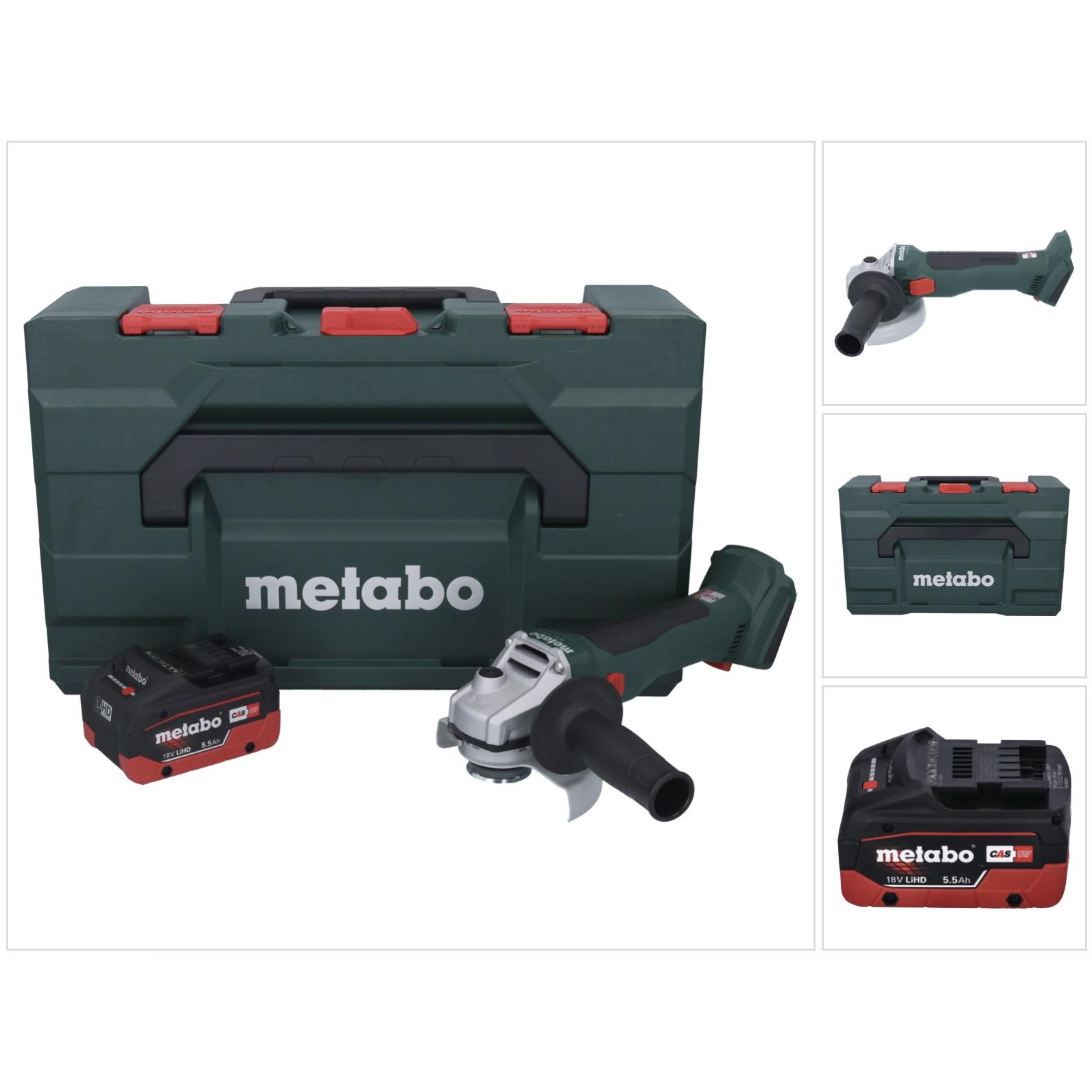 Metabo W 18 L BL 9-125 Meuleuse d'angle sans fil 18 V 125 mm Brushless + 1x batterie 5,5 Ah ...