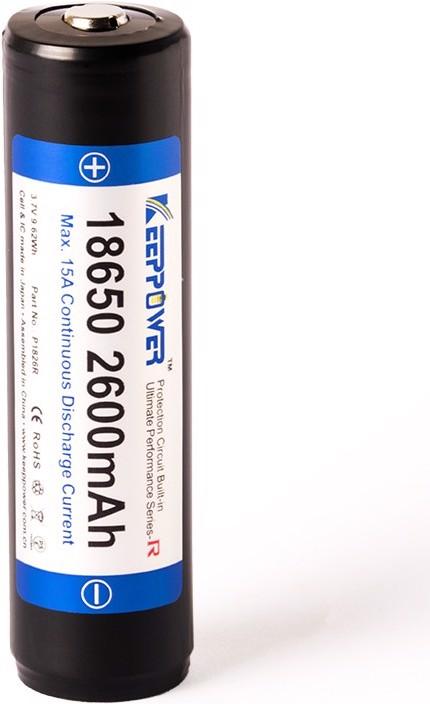 Keeppower Battery R 18650 protected (positive terminal raised) - Digitec