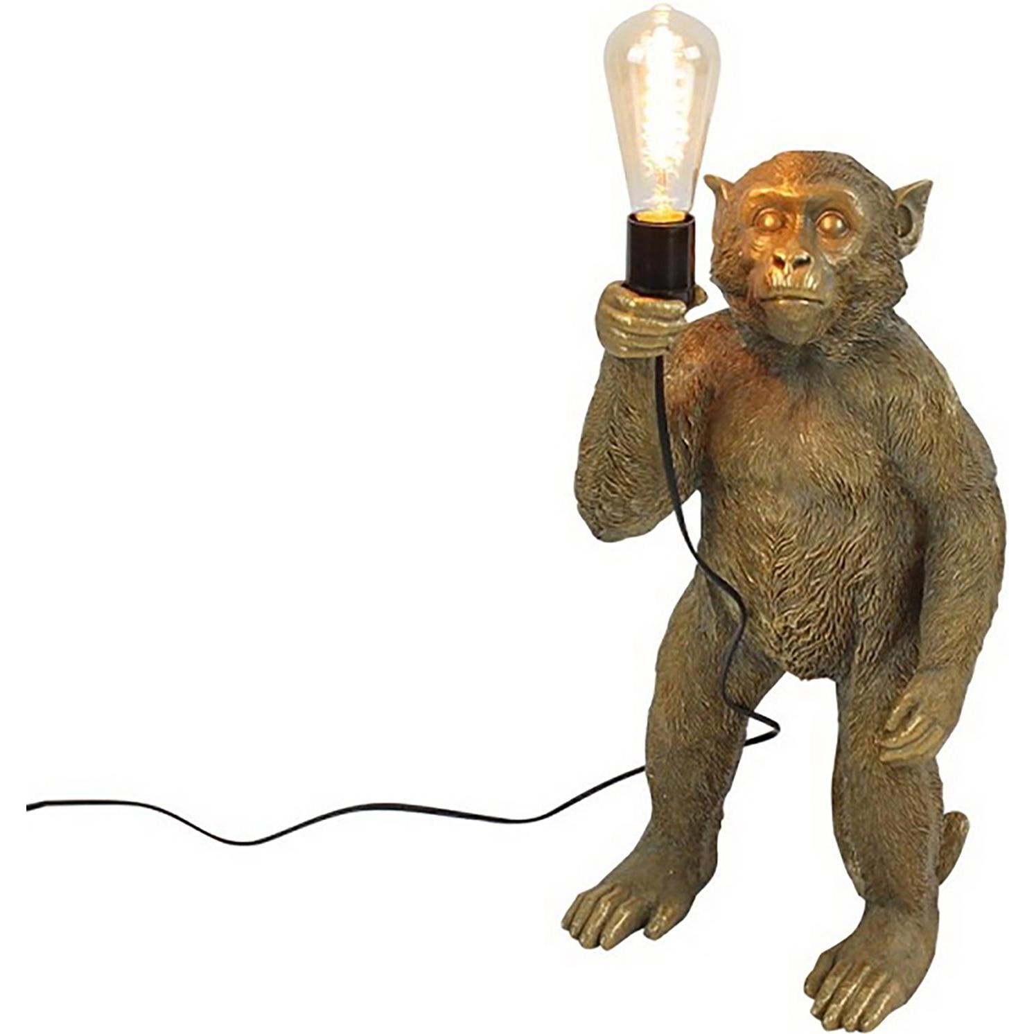 Werner Voss Monkey floor lamp Koko, standing, gold, polyresin, 26 ...