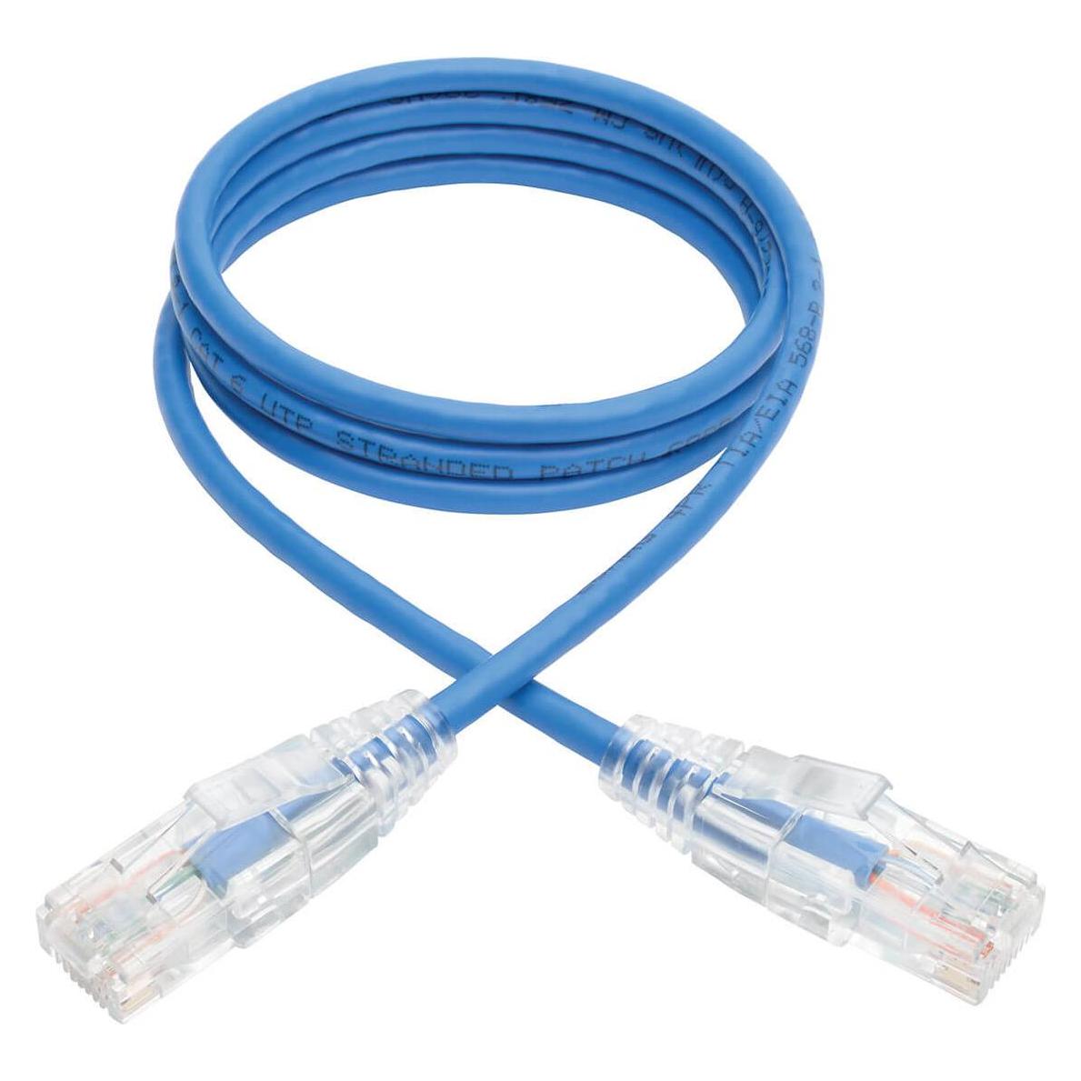 Eaton Cat6 Gigabit Snagless Slim UTP Ethernet Cable RJ45 M/M Blue 3ft ...