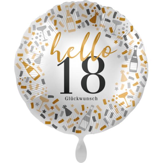 Premioloon Folienballon Hello 18. Geburtstag Glückwunsch - leer - Galaxus