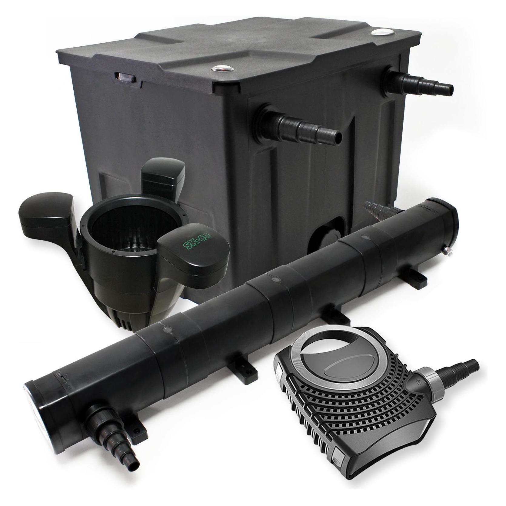 Wiltec Set: Teichfilter 12000l 72W UVC Klärer 80W Pumpe Skimmer 420 ...