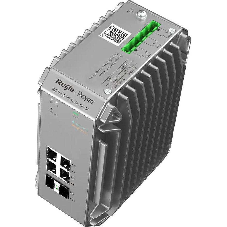 Ruijie Reyee Reyee 6-port true industrial switch, 4x Gbit, 2x SFP, up ...