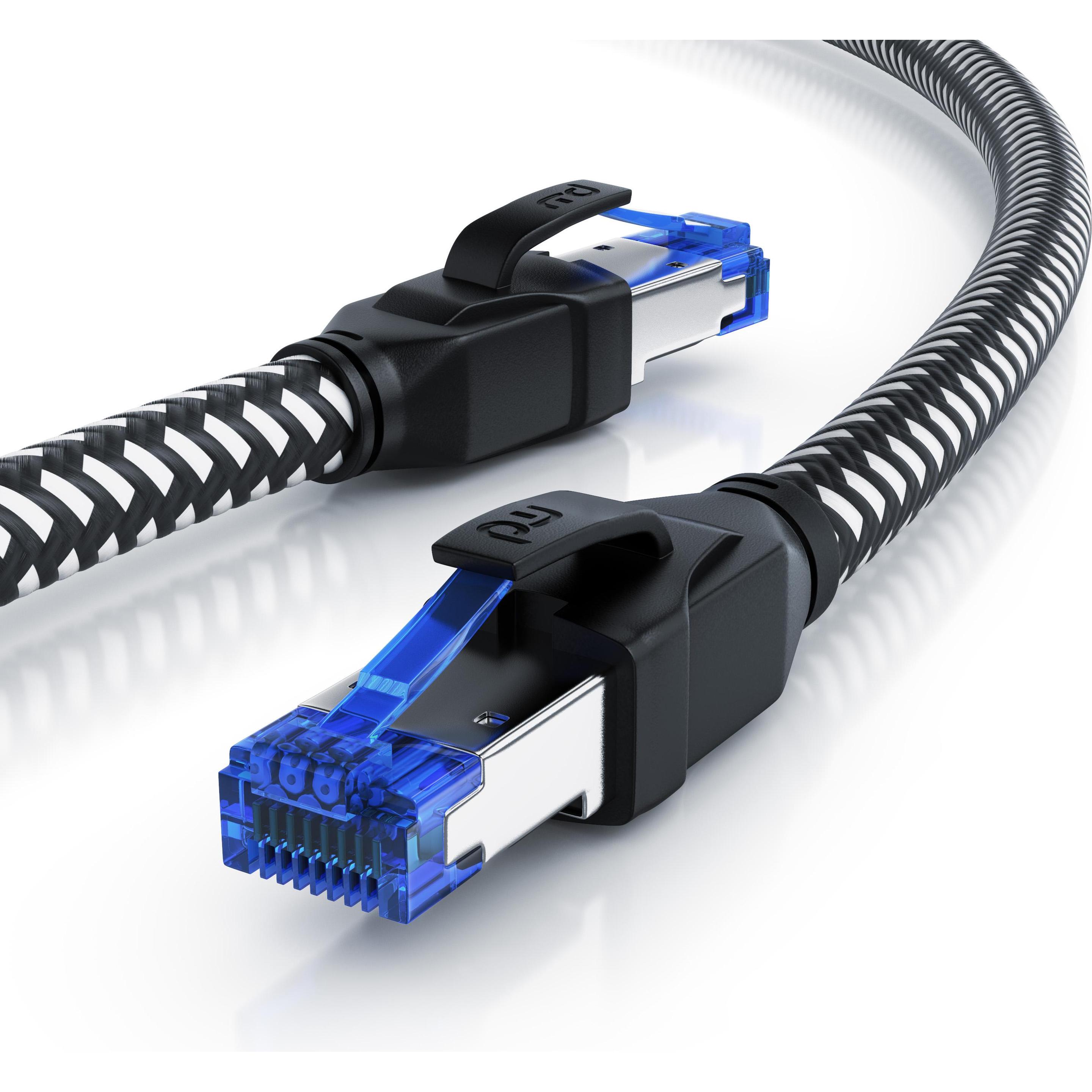 Primewire CAT 8 Netzwerkkabel 40 Gbits - Baumwollmantel - LAN Kabel Patchkabel RJ45 - S/FTP PIMF ...