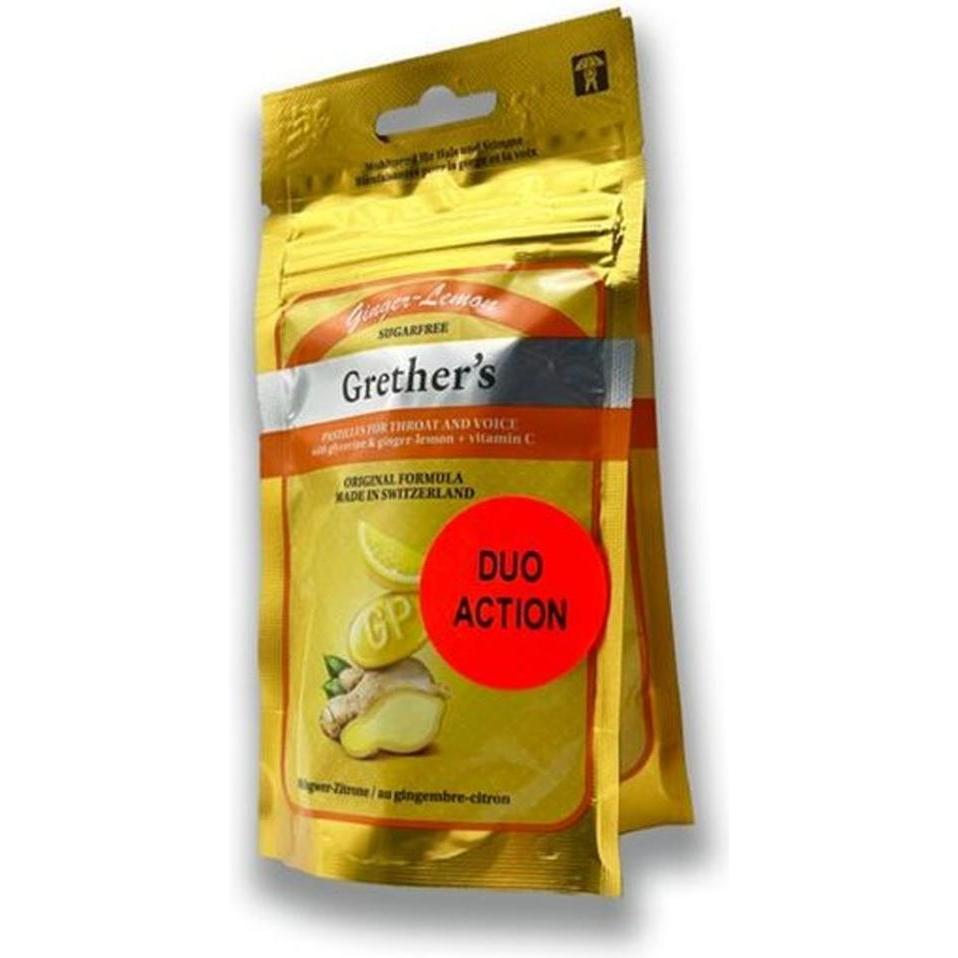 Grethers Ginger Lemon Pastillen ohne Zucker DUO 2 Beutel 75 g - Galaxus