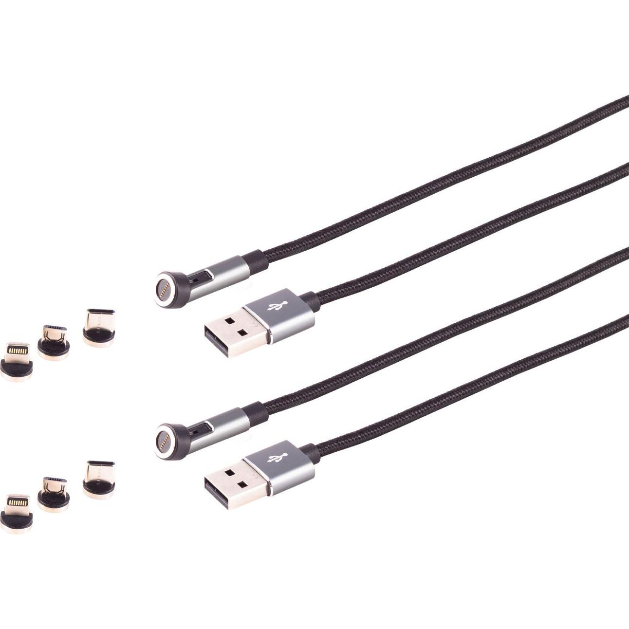 S-Impuls 2er-Set 3in1 Daten- & Ladekabel, USB-A auf USB Micro-B, USB-C ...